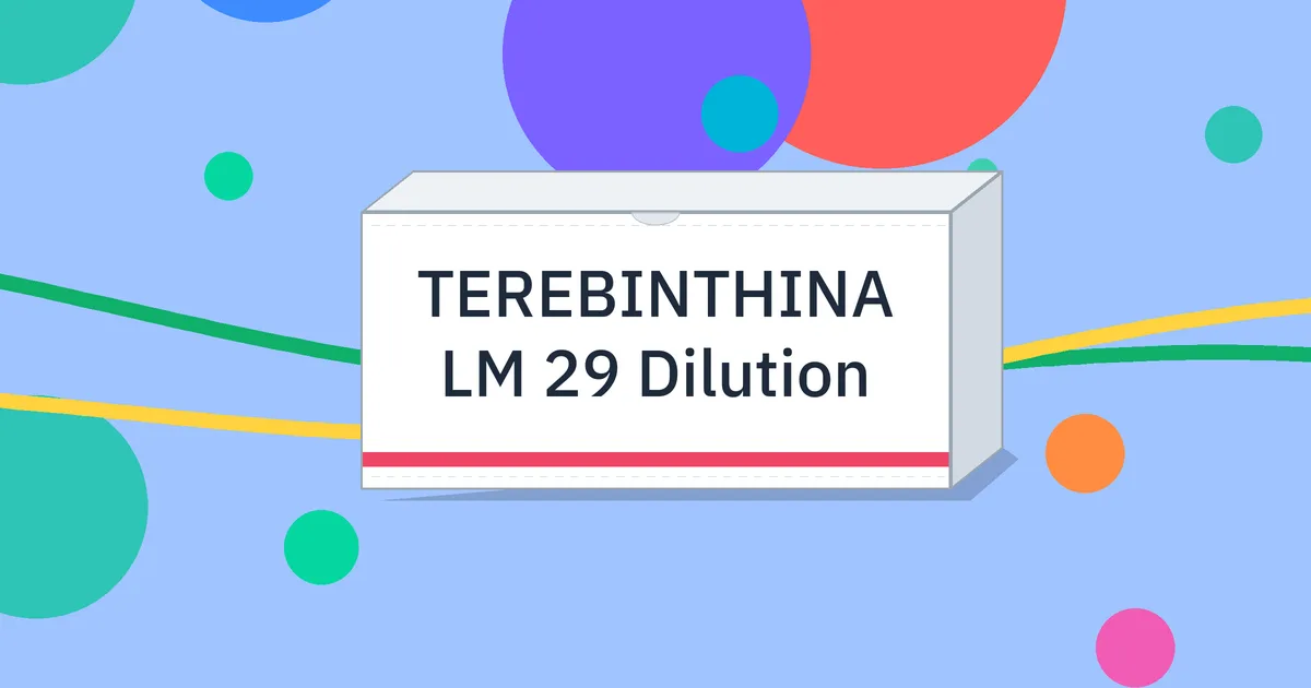 Symbolbild: Packung mit der Aufschrift TEREBINTHINA LM 29 Dilution (PZN 13216807) – Verfügbarkeit und Bezug in Apotheken in Frankfurt am Main
