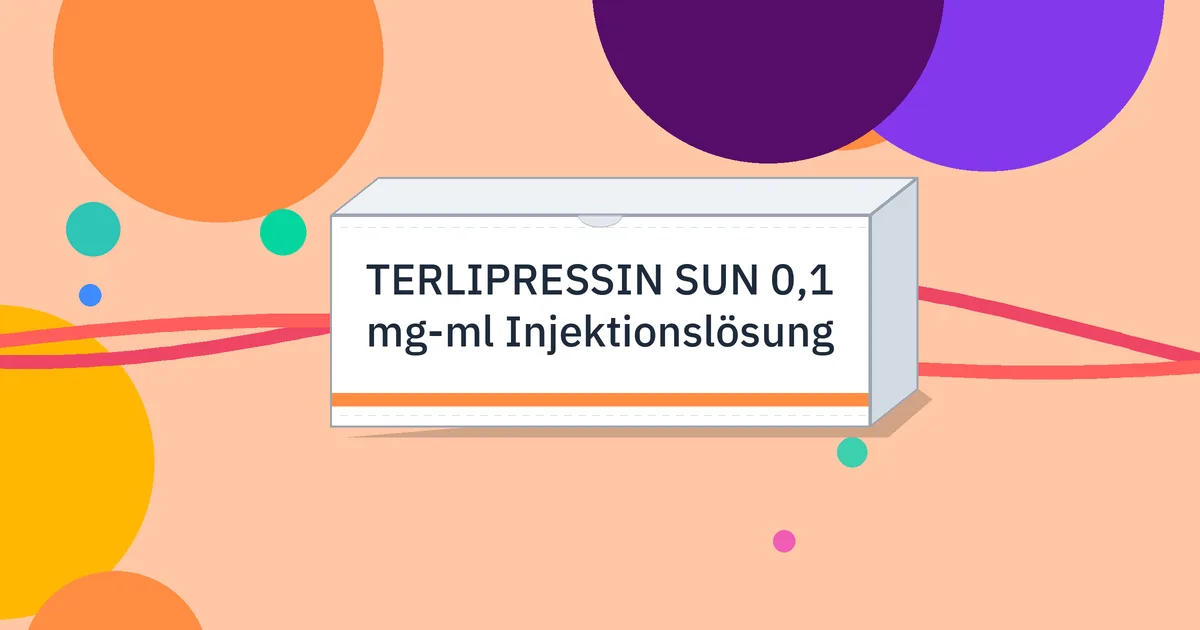 Symbolbild: Packung mit der Aufschrift TERLIPRESSIN SUN 0,1 mg-ml Injektionslösung (PZN 13577876) – Verfügbarkeit und Bezug in Apotheken in Frankfurt am Main