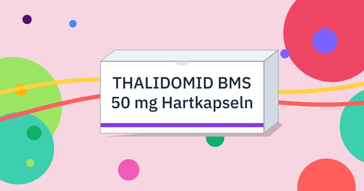 Symbolbild: Packung mit der Aufschrift THALIDOMID BMS 50 mg Hartkapseln (PZN 16880629) – Verfügbarkeit und Bezug in Apotheken in Frankfurt am Main