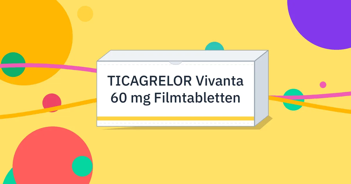 Symbolbild: Packung mit der Aufschrift TICAGRELOR Vivanta 60 mg Filmtabletten (PZN 19822911) – Verfügbarkeit und Bezug in Apotheken in Frankfurt am Main