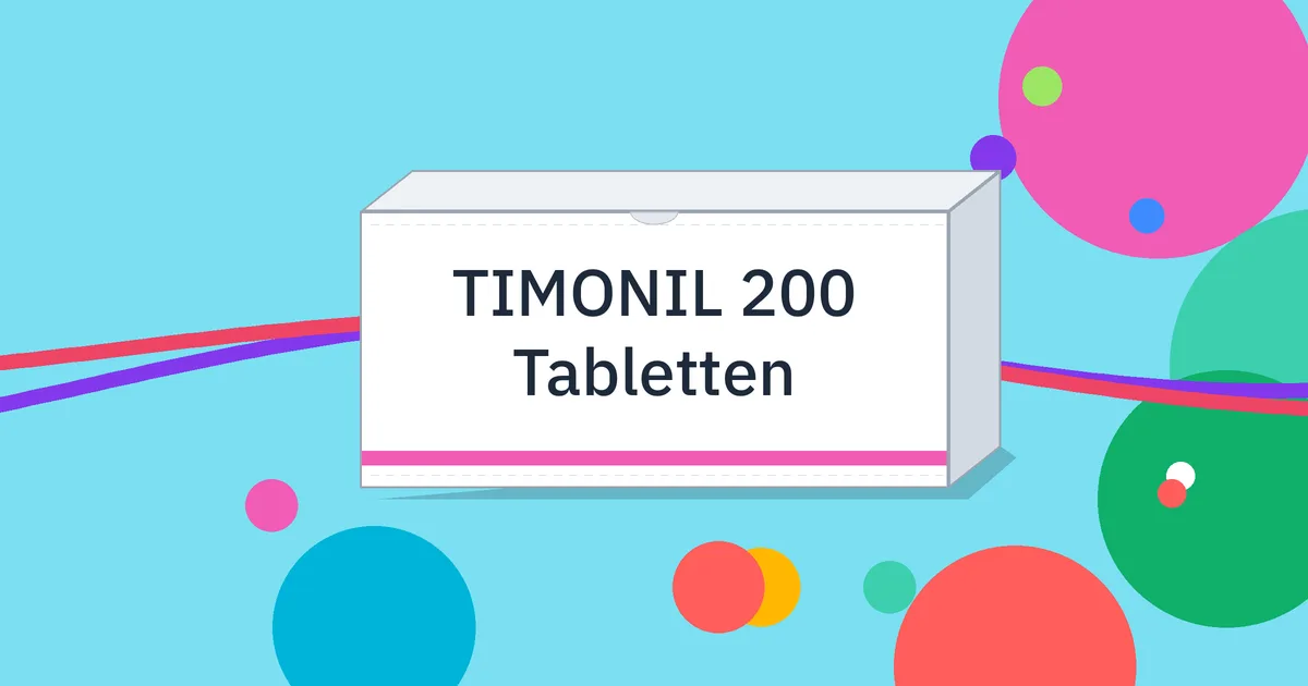 Symbolbild: Packung mit der Aufschrift TIMONIL 200 Tabletten (PZN 02016784) – Verfügbarkeit und Bezug in Apotheken in Frankfurt am Main