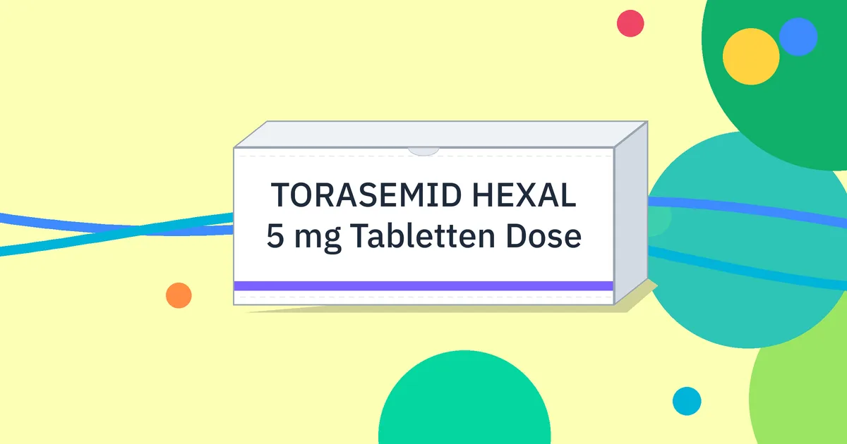 Symbolbild: Packung mit der Aufschrift TORASEMID HEXAL 5 mg Tabletten Dose (PZN 19497575) – Verfügbarkeit und Bezug in Apotheken in Frankfurt am Main