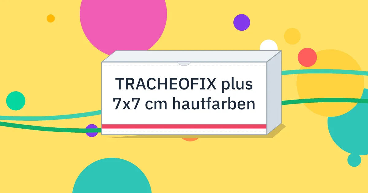 Symbolbild: Packung mit der Aufschrift TRACHEOFIX plus 7x7 cm hautfarben (PZN 00355192) – Verfügbarkeit und Bezug in Apotheken in Frankfurt am Main