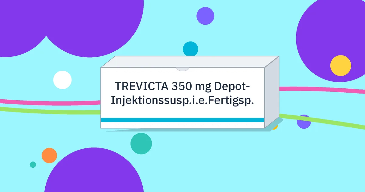 Symbolbild: Packung mit der Aufschrift TREVICTA 350 mg Depot-Injektionssusp.i.e.Fertigsp. (PZN 18062639) – Verfügbarkeit und Bezug in Apotheken in Frankfurt am Main