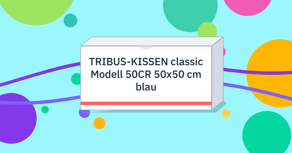 Symbolbild: Packung mit der Aufschrift TRIBUS-KISSEN classic Modell 50CR 50x50 cm blau (PZN 13650952) – Verfügbarkeit und Bezug in Apotheken in Frankfurt am Main