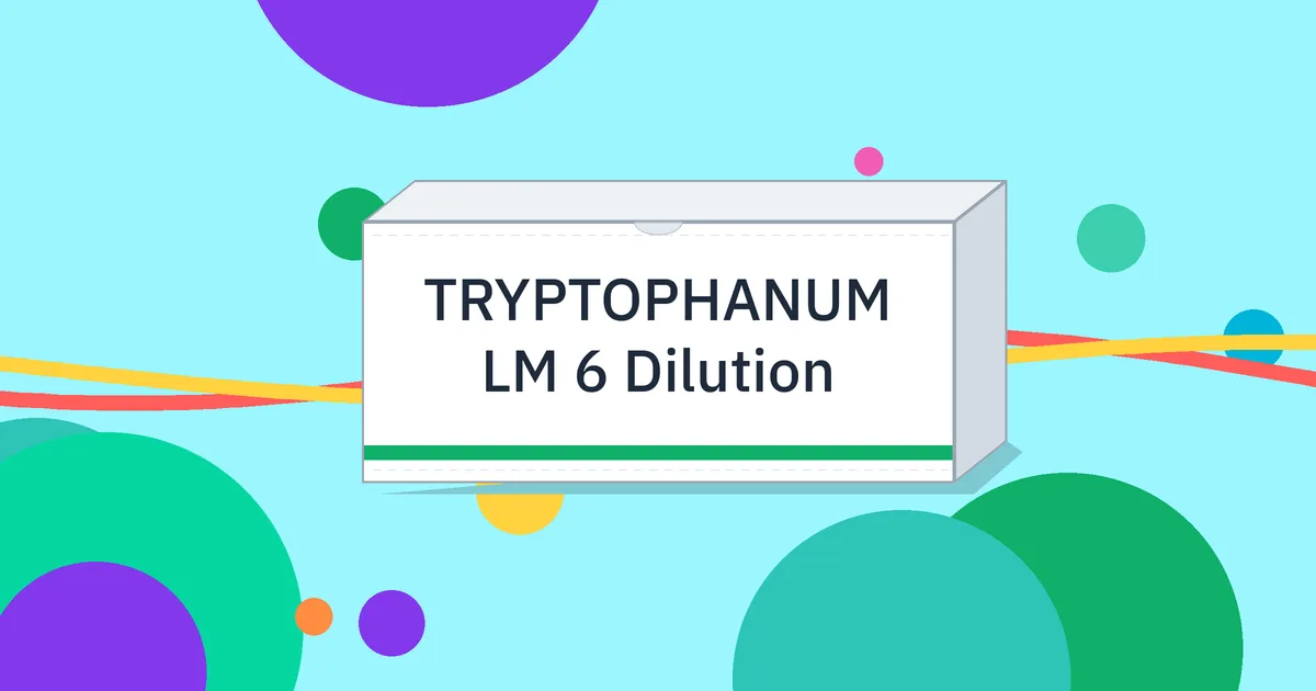 Symbolbild: Packung mit der Aufschrift TRYPTOPHANUM LM 6 Dilution (PZN 13253412) – Verfügbarkeit und Bezug in Apotheken in Frankfurt am Main