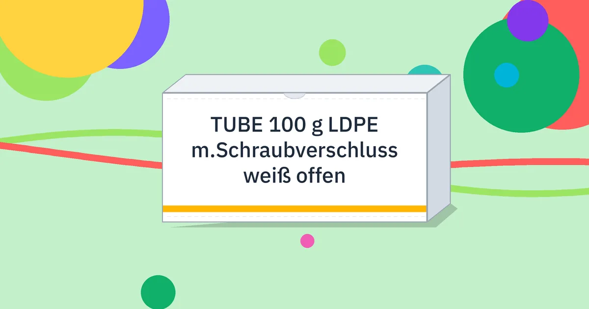 Symbolbild: Packung mit der Aufschrift TUBE 100 g LDPE m.Schraubverschluss weiß offen (PZN 18138727) – Verfügbarkeit und Bezug in Apotheken in Frankfurt am Main