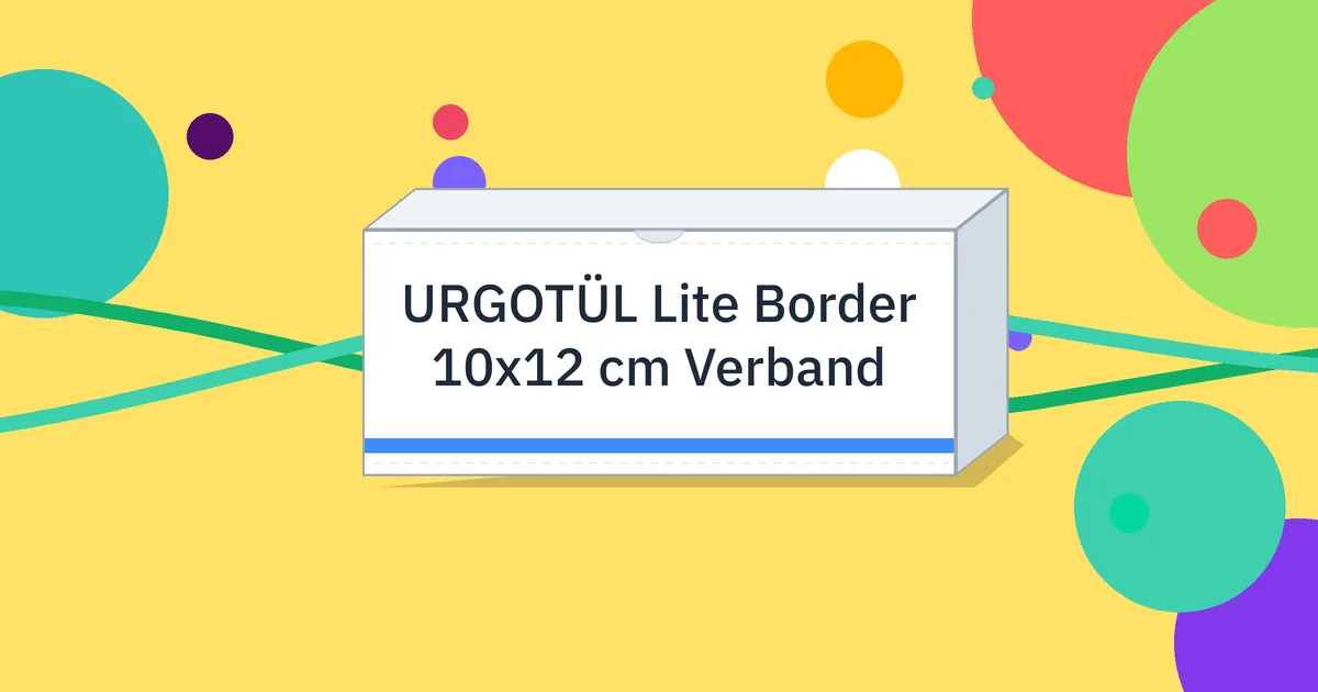 Symbolbild: Packung mit der Aufschrift URGOTÜL Lite Border 10x12 cm Verband (PZN 07750365) – Verfügbarkeit und Bezug in Apotheken in Frankfurt am Main