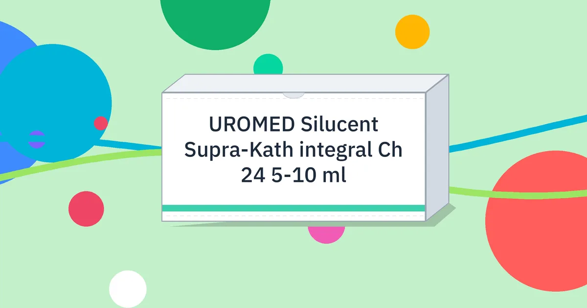 Symbolbild: Packung mit der Aufschrift UROMED Silucent Supra-Kath integral Ch 24 5-10 ml (PZN 10785976) – Verfügbarkeit und Bezug in Apotheken in Frankfurt am Main