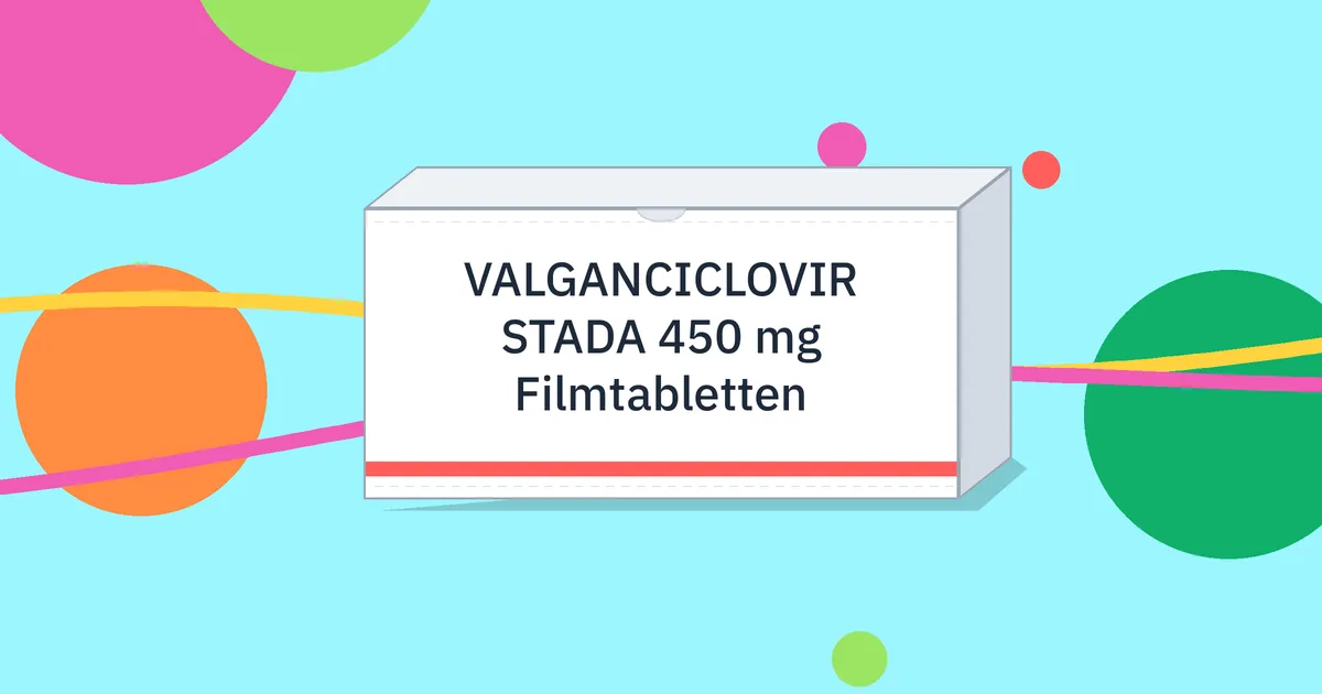 Symbolbild: Packung mit der Aufschrift VALGANCICLOVIR STADA 450 mg Filmtabletten (PZN 11157986) – Verfügbarkeit und Bezug in Apotheken in Frankfurt am Main