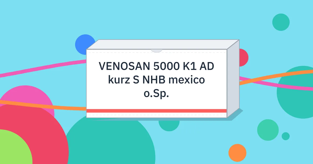 Symbolbild: Packung mit der Aufschrift VENOSAN 5000 K1 AD kurz S NHB mexico o.Sp. (PZN 14429356) – Verfügbarkeit und Bezug in Apotheken in Frankfurt am Main