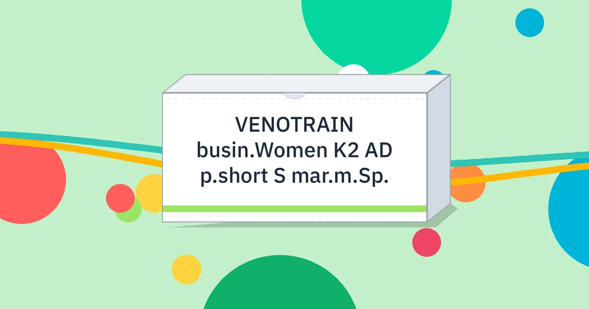 Symbolbild: Packung mit der Aufschrift VENOTRAIN busin.Women K2 AD p.short S mar.m.Sp. (PZN 10195967) – Verfügbarkeit und Bezug in Apotheken in Frankfurt am Main