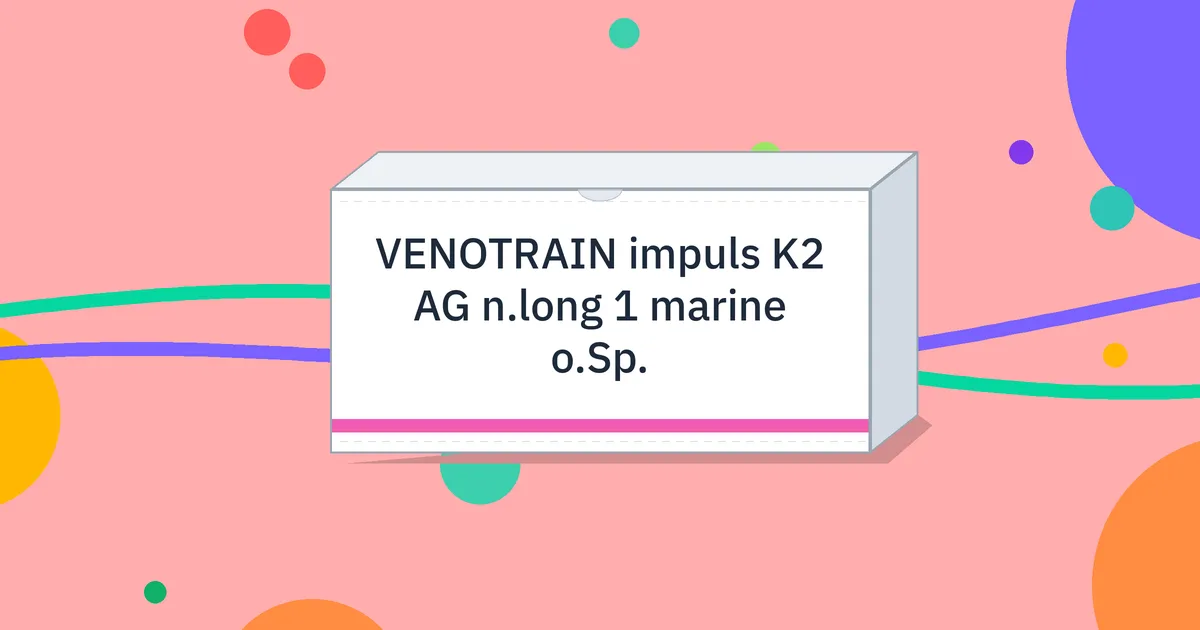 Symbolbild: Packung mit der Aufschrift VENOTRAIN impuls K2 AG n.long 1 marine o.Sp. (PZN 15212021) – Verfügbarkeit und Bezug in Apotheken in Frankfurt am Main