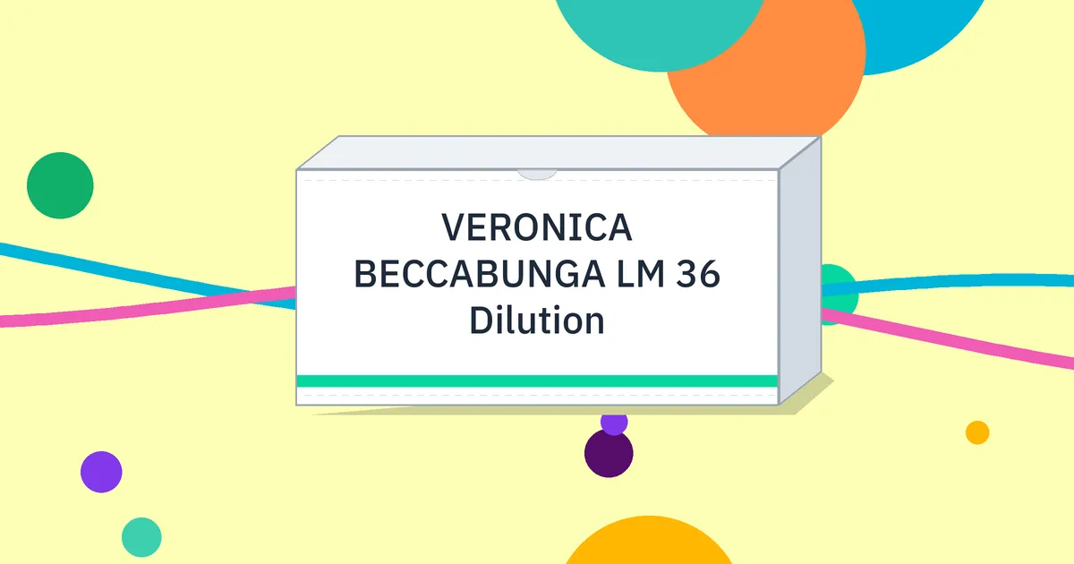 Symbolbild: Packung mit der Aufschrift VERONICA BECCABUNGA LM 36 Dilution (PZN 13269407) – Verfügbarkeit und Bezug in Apotheken in Frankfurt am Main
