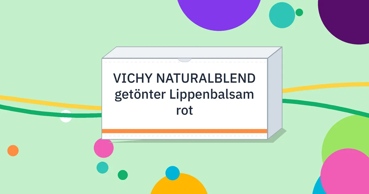 Symbolbild: Packung mit der Aufschrift VICHY NATURALBLEND getönter Lippenbalsam rot (PZN 15236286) – Verfügbarkeit und Bezug in Apotheken in Frankfurt am Main