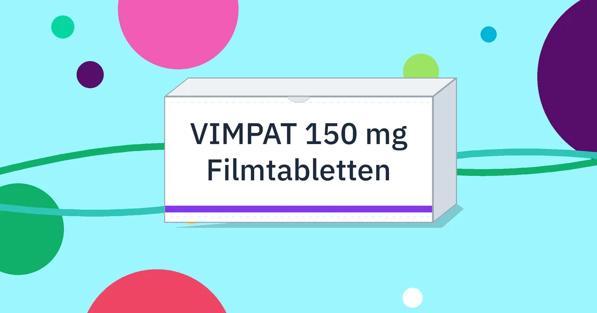 Symbolbild: Packung mit der Aufschrift VIMPAT 150 mg Filmtabletten (PZN 09468354) – Verfügbarkeit und Bezug in Apotheken in Frankfurt am Main