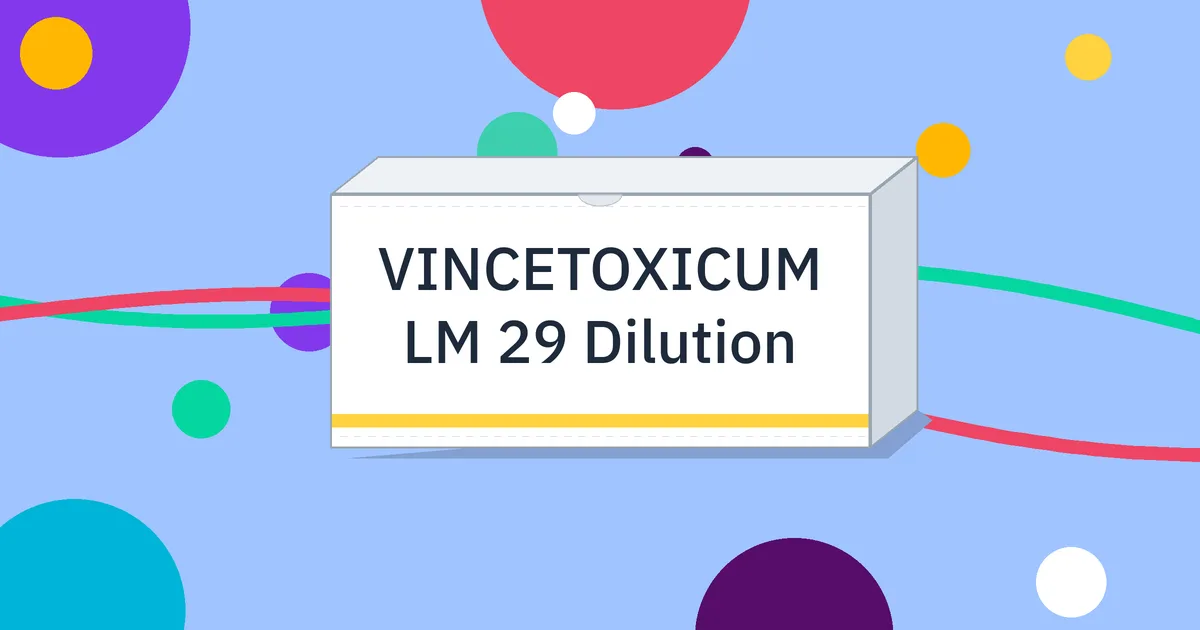 Symbolbild: Packung mit der Aufschrift VINCETOXICUM LM 29 Dilution (PZN 13274897) – Verfügbarkeit und Bezug in Apotheken in Frankfurt am Main