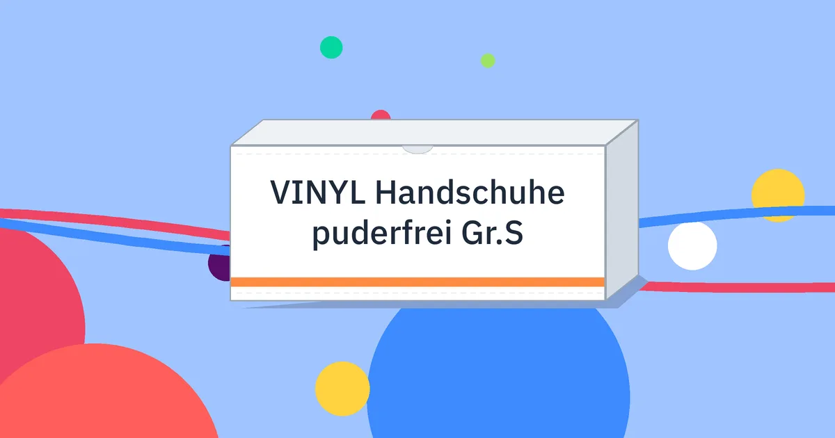 Symbolbild: Packung mit der Aufschrift VINYL Handschuhe puderfrei Gr.S (PZN 06149559) – Verfügbarkeit und Bezug in Apotheken in Frankfurt am Main