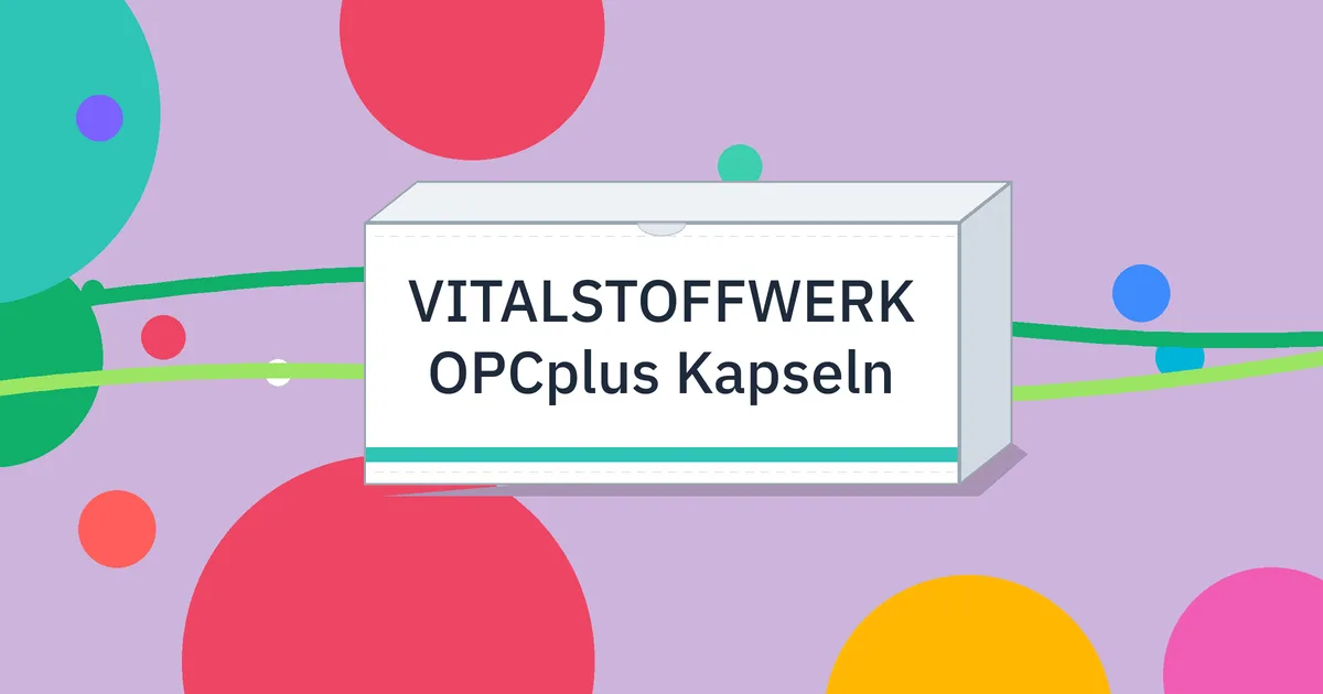 Symbolbild: Packung mit der Aufschrift VITALSTOFFWERK OPCplus Kapseln (PZN 18122548) – Verfügbarkeit und Bezug in Apotheken in Frankfurt am Main