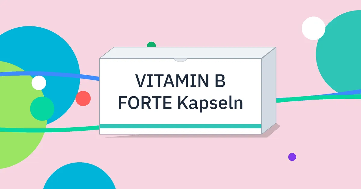 Symbolbild: Packung mit der Aufschrift VITAMIN B FORTE Kapseln (PZN 15268435) – Verfügbarkeit und Bezug in Apotheken in Frankfurt am Main
