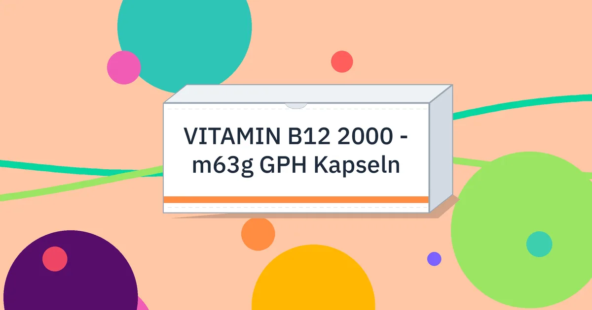 Symbolbild: Packung mit der Aufschrift VITAMIN B12 2000 -m63g GPH Kapseln (PZN 17823071) – Verfügbarkeit und Bezug in Apotheken in Frankfurt am Main