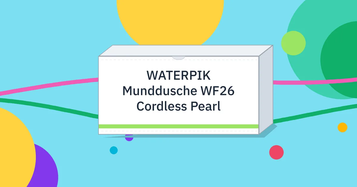 Symbolbild: Packung mit der Aufschrift WATERPIK Munddusche WF26 Cordless Pearl (PZN 19955457) – Verfügbarkeit und Bezug in Apotheken in Frankfurt am Main