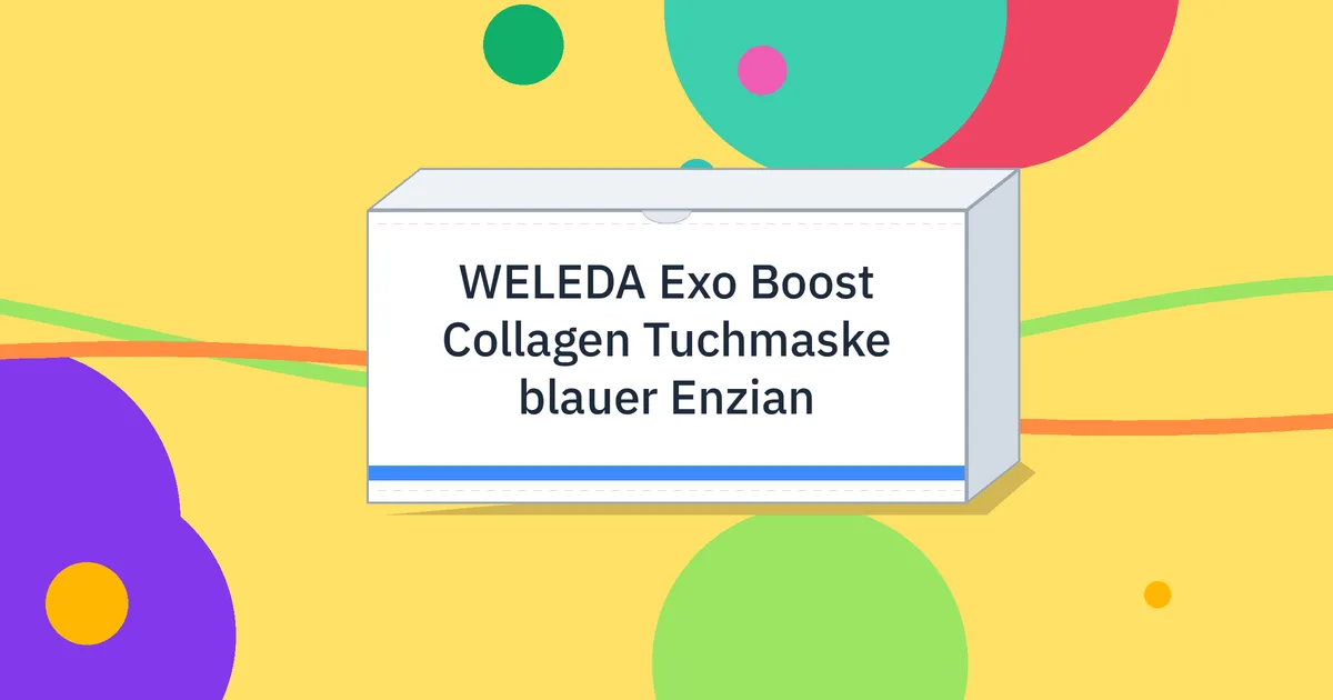 Symbolbild: Packung mit der Aufschrift WELEDA Exo Boost Collagen Tuchmaske blauer Enzian (PZN 20105847) – Verfügbarkeit und Bezug in Apotheken in Frankfurt am Main