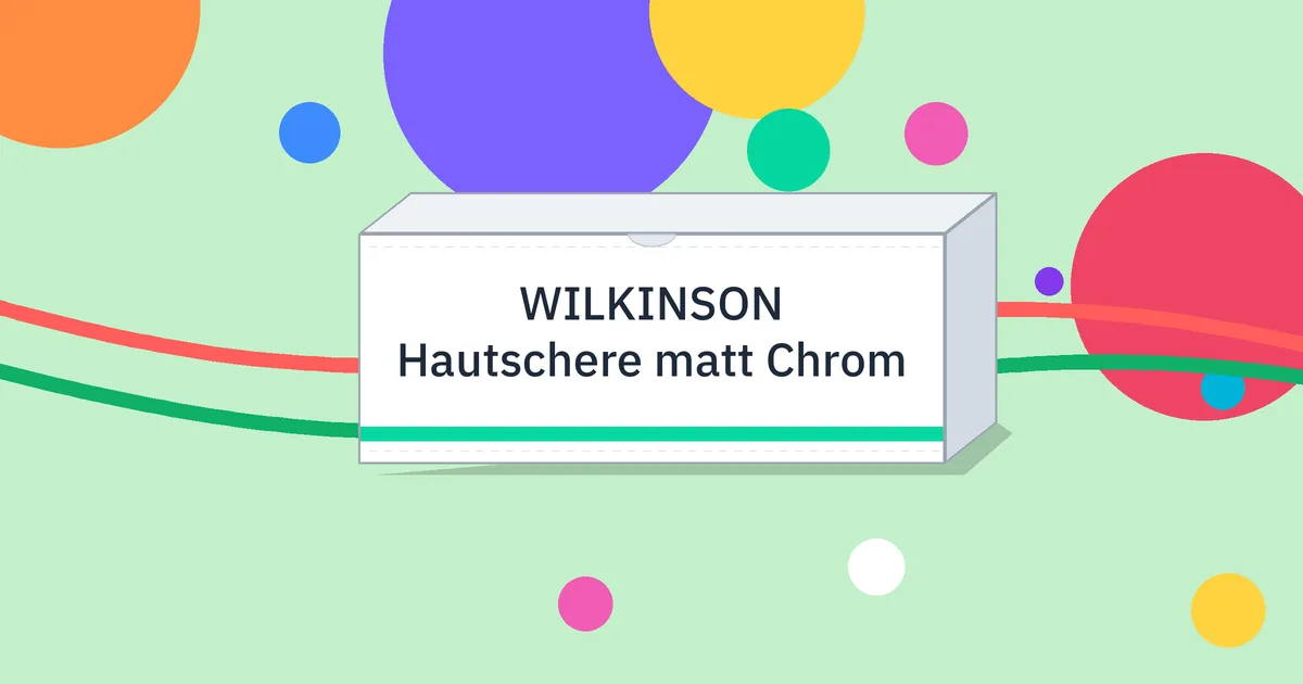 Symbolbild: Packung mit der Aufschrift WILKINSON Hautschere matt Chrom (PZN 00557978) – Verfügbarkeit und Bezug in Apotheken in Frankfurt am Main