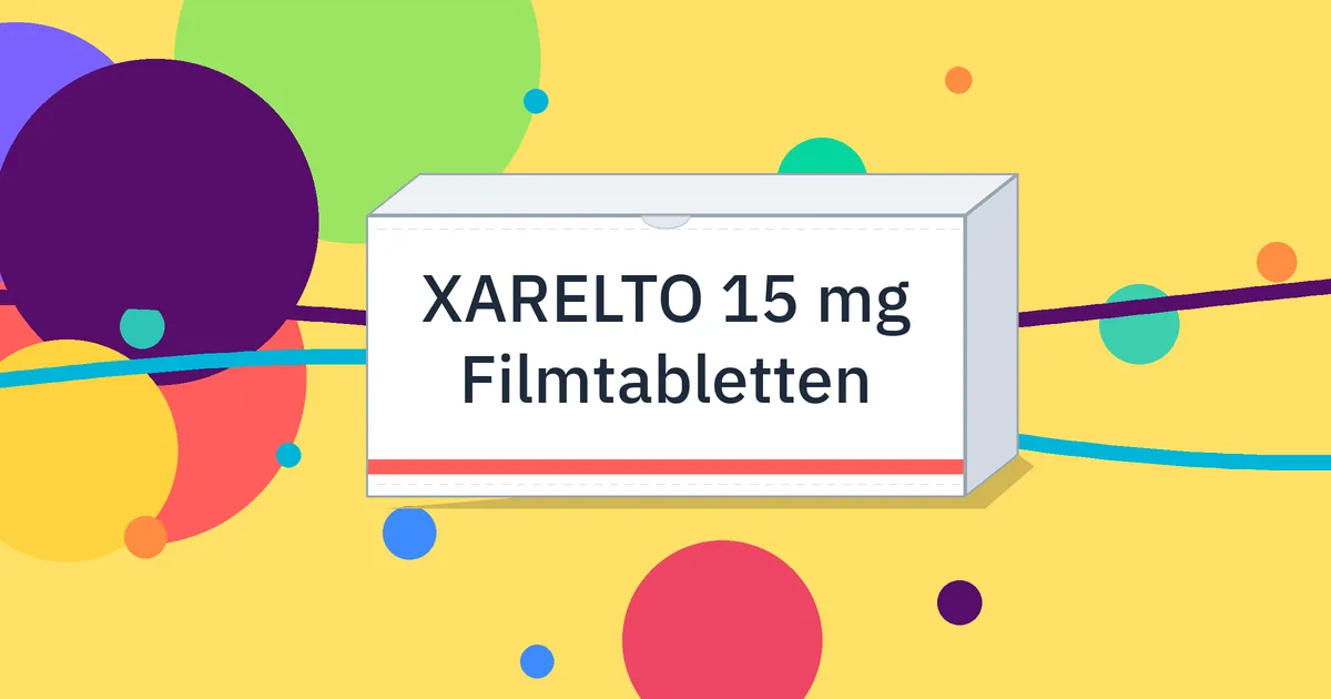 Symbolbild: Packung mit der Aufschrift XARELTO 15 mg Filmtabletten (PZN 08461373) – Verfügbarkeit und Bezug in Apotheken in Frankfurt am Main