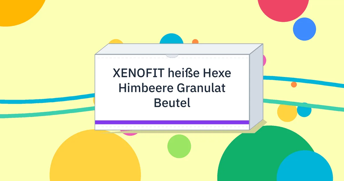 Symbolbild: Packung mit der Aufschrift XENOFIT heiße Hexe Himbeere Granulat Beutel (PZN 01654347) – Verfügbarkeit und Bezug in Apotheken in Frankfurt am Main