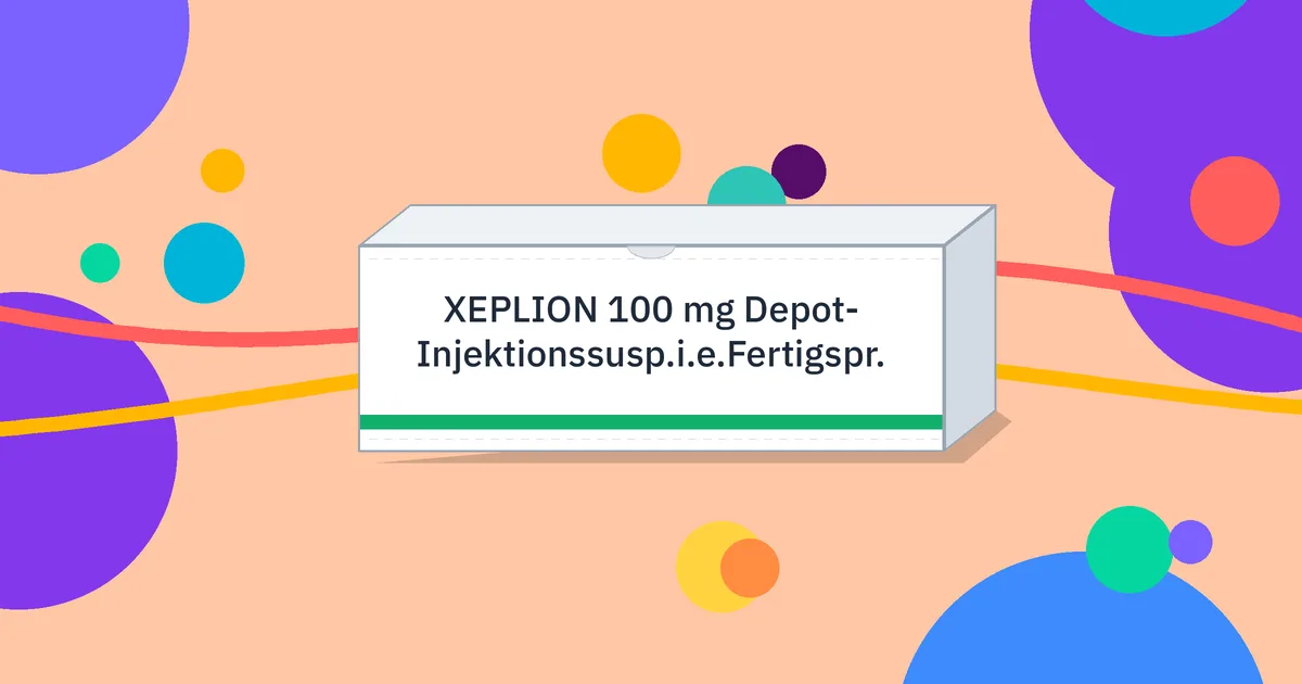 Symbolbild: Packung mit der Aufschrift XEPLION 100 mg Depot-Injektionssusp.i.e.Fertigspr. (PZN 09443070) – Verfügbarkeit und Bezug in Apotheken in Frankfurt am Main