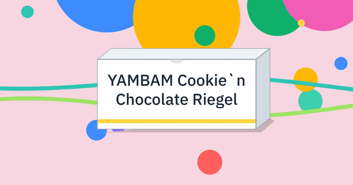 Symbolbild: Packung mit der Aufschrift YAMBAM Cookie`n Chocolate Riegel (PZN 11299427) – Verfügbarkeit und Bezug in Apotheken in Frankfurt am Main