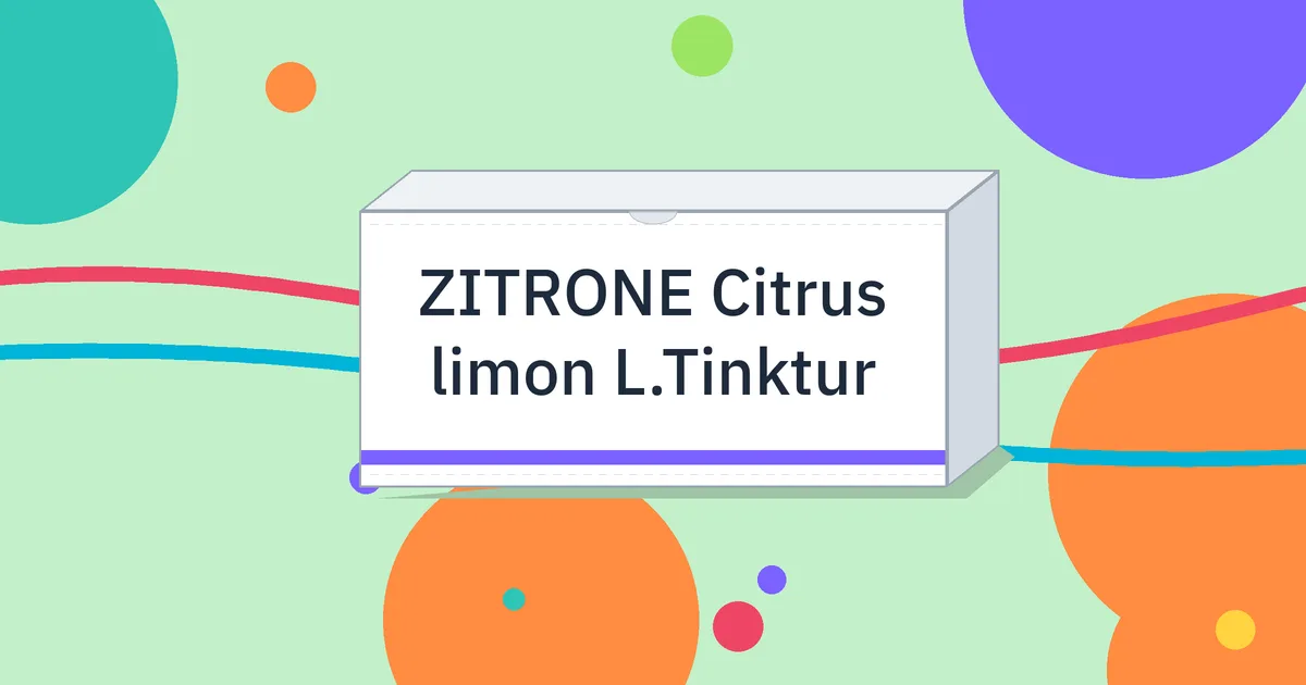 Symbolbild: Packung mit der Aufschrift ZITRONE Citrus limon L.Tinktur (PZN 18217579) – Verfügbarkeit und Bezug in Apotheken in Frankfurt am Main