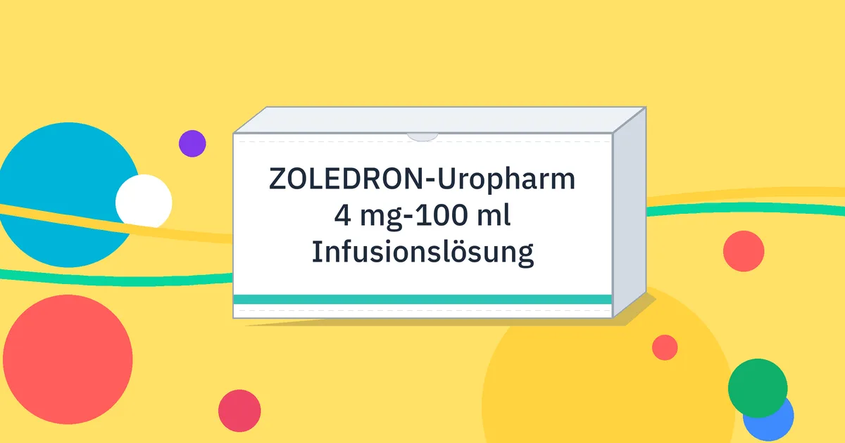 Symbolbild: Packung mit der Aufschrift ZOLEDRON-Uropharm 4 mg-100 ml Infusionslösung (PZN 12855149) – Verfügbarkeit und Bezug in Apotheken in Frankfurt am Main
