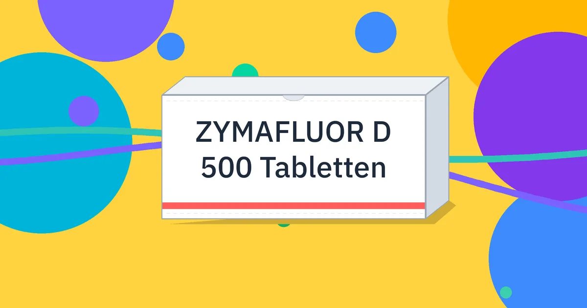 Symbolbild: Packung mit der Aufschrift ZYMAFLUOR D 500 Tabletten (PZN 03665071) – Verfügbarkeit und Bezug in Apotheken in Frankfurt am Main