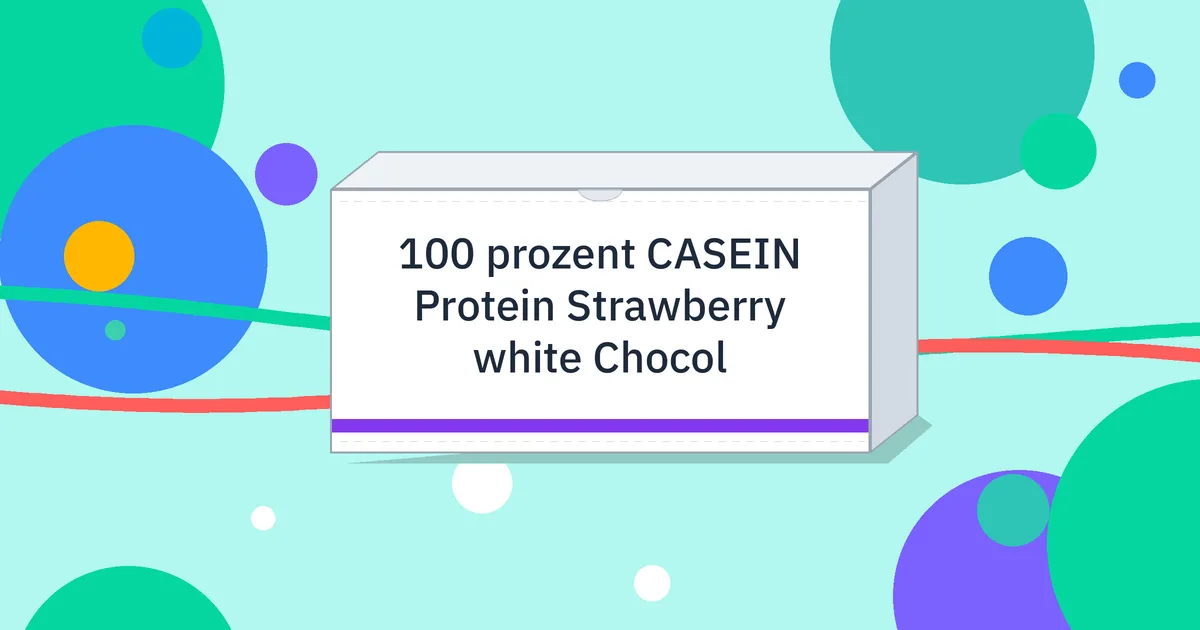 Symbolbild: Packung mit der Aufschrift 100 prozent CASEIN Protein Strawberry white Chocol (PZN 13364867) – Verfügbarkeit und Bezug in Apotheken in Frankfurt am Main
