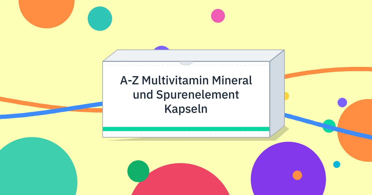 Symbolbild: Packung mit der Aufschrift A-Z Multivitamin Mineral und Spurenelement Kapseln (PZN 19282188) – Verfügbarkeit und Bezug in Apotheken in Frankfurt am Main