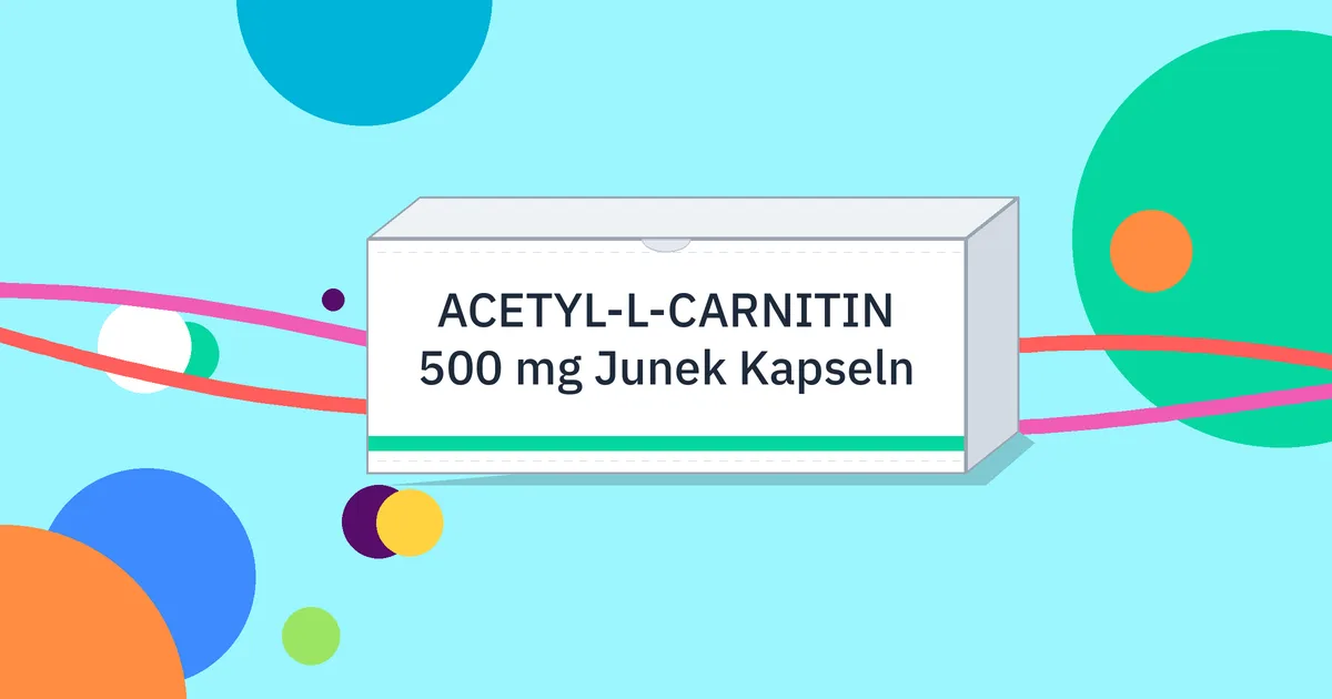 Symbolbild: Packung mit der Aufschrift ACETYL-L-CARNITIN 500 mg Junek Kapseln (PZN 00136515) – Verfügbarkeit und Bezug in Apotheken in Frankfurt am Main