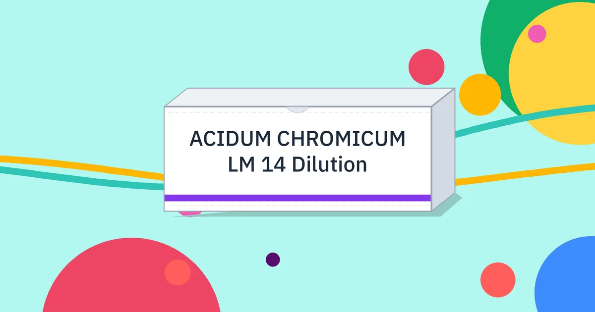 Symbolbild: Packung mit der Aufschrift ACIDUM CHROMICUM LM 14 Dilution (PZN 13272645) – Verfügbarkeit und Bezug in Apotheken in Frankfurt am Main