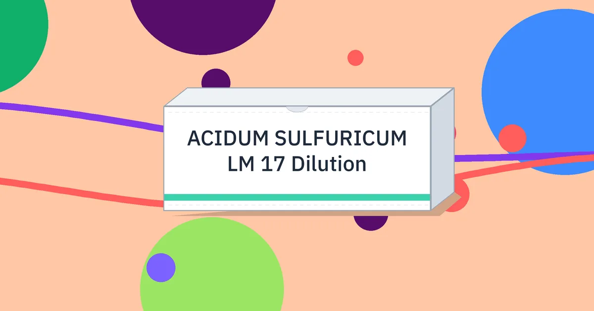 Symbolbild: Packung mit der Aufschrift ACIDUM SULFURICUM LM 17 Dilution (PZN 12754098) – Verfügbarkeit und Bezug in Apotheken in Frankfurt am Main