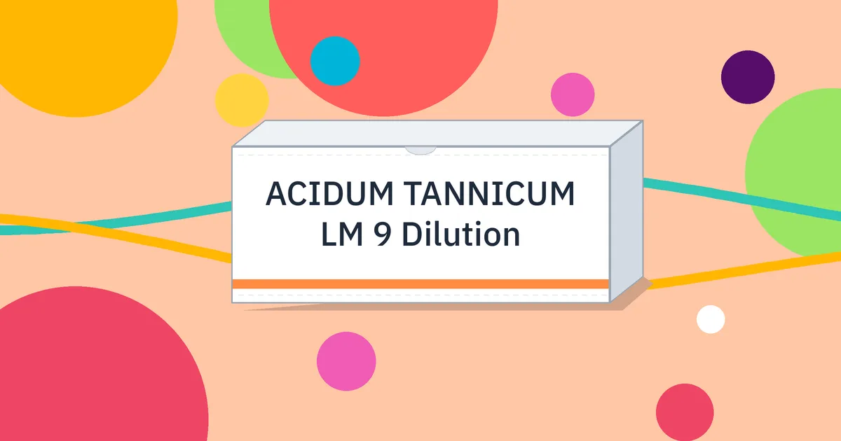 Symbolbild: Packung mit der Aufschrift ACIDUM TANNICUM LM 9 Dilution (PZN 13285659) – Verfügbarkeit und Bezug in Apotheken in Frankfurt am Main