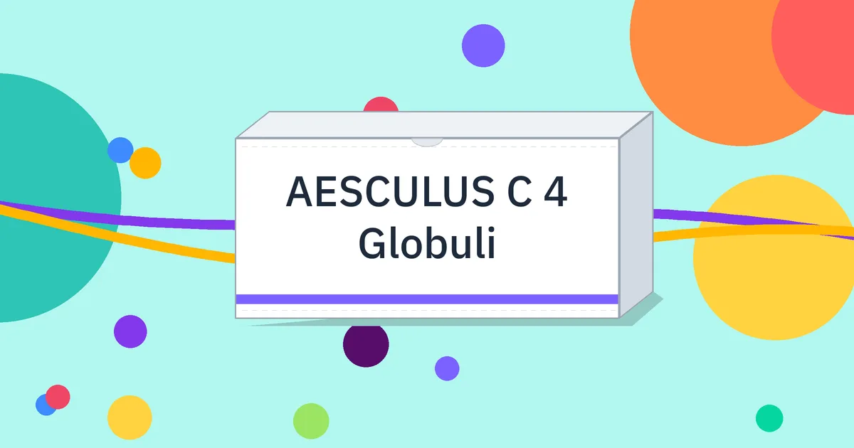 Symbolbild: Packung mit der Aufschrift AESCULUS C 4 Globuli (PZN 07594356) – Verfügbarkeit und Bezug in Apotheken in Frankfurt am Main