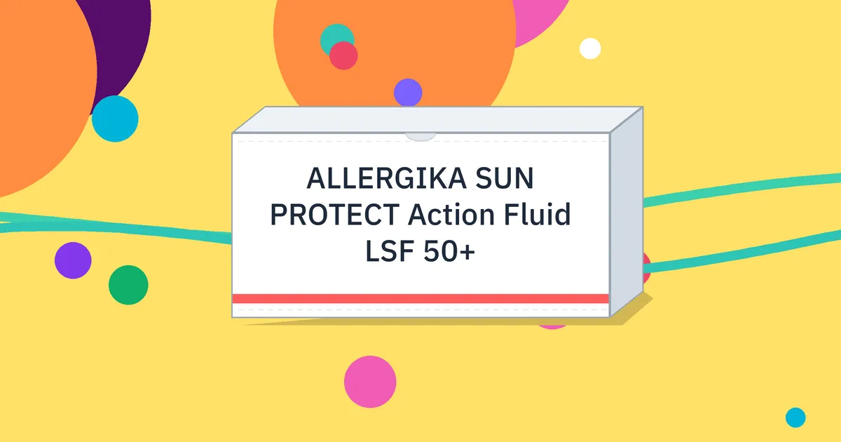 Symbolbild: Packung mit der Aufschrift ALLERGIKA SUN PROTECT Action Fluid LSF 50+ (PZN 18656043) – Verfügbarkeit und Bezug in Apotheken in Frankfurt am Main