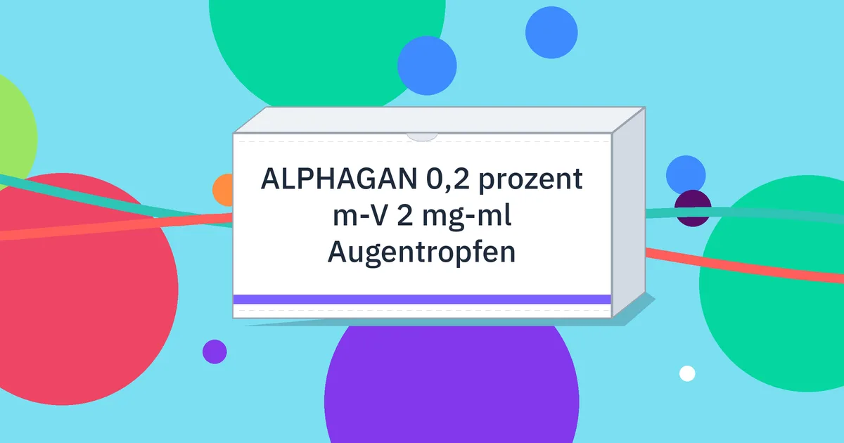 Symbolbild: Packung mit der Aufschrift ALPHAGAN 0,2 prozent m-V 2 mg-ml Augentropfen (PZN 01429159) – Verfügbarkeit und Bezug in Apotheken in Frankfurt am Main