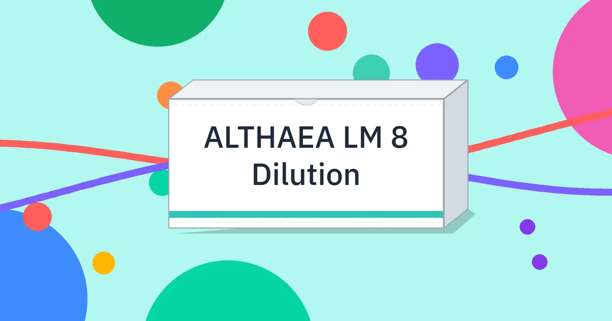 Symbolbild: Packung mit der Aufschrift ALTHAEA LM 8 Dilution (PZN 13315225) – Verfügbarkeit und Bezug in Apotheken in Frankfurt am Main