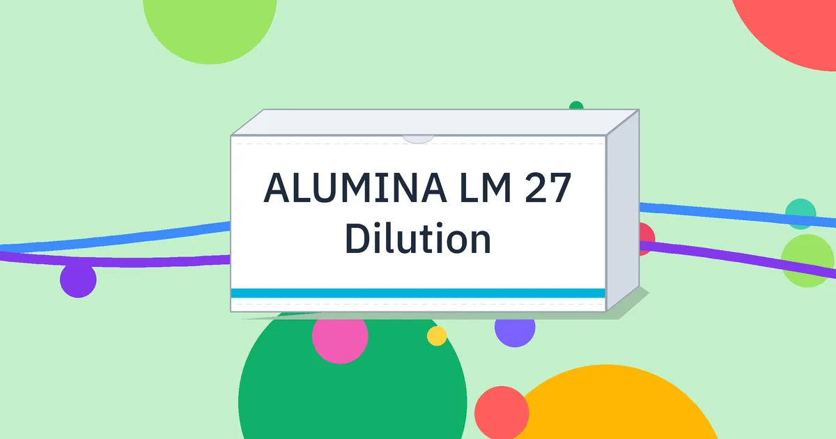 Symbolbild: Packung mit der Aufschrift ALUMINA LM 27 Dilution (PZN 12758601) – Verfügbarkeit und Bezug in Apotheken in Frankfurt am Main