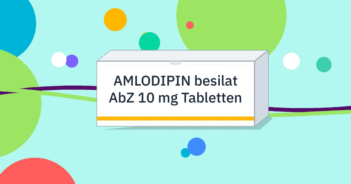 Symbolbild: Packung mit der Aufschrift AMLODIPIN besilat AbZ 10 mg Tabletten (PZN 04400251) – Verfügbarkeit und Bezug in Apotheken in Frankfurt am Main