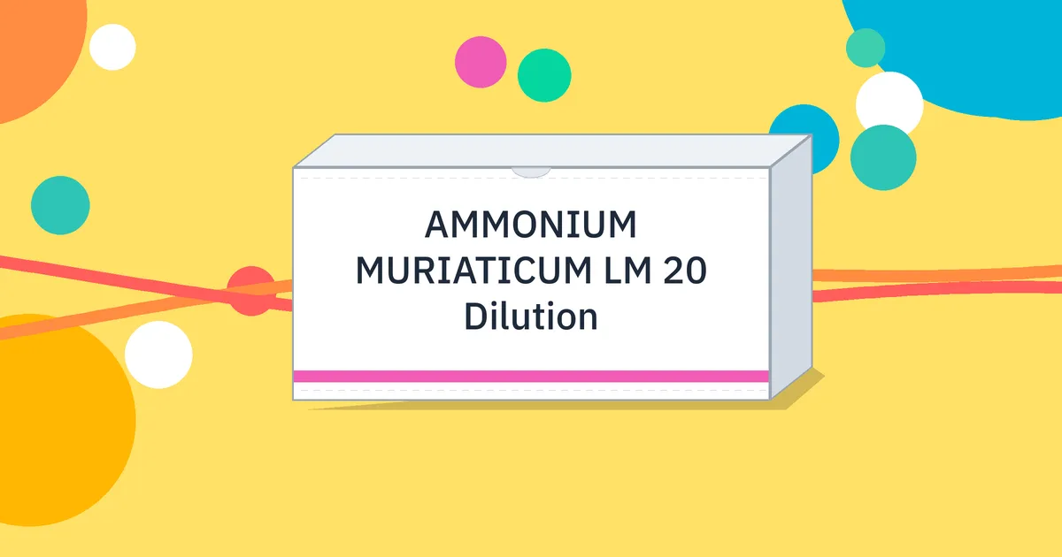 Symbolbild: Packung mit der Aufschrift AMMONIUM MURIATICUM LM 20 Dilution (PZN 12761158) – Verfügbarkeit und Bezug in Apotheken in Frankfurt am Main