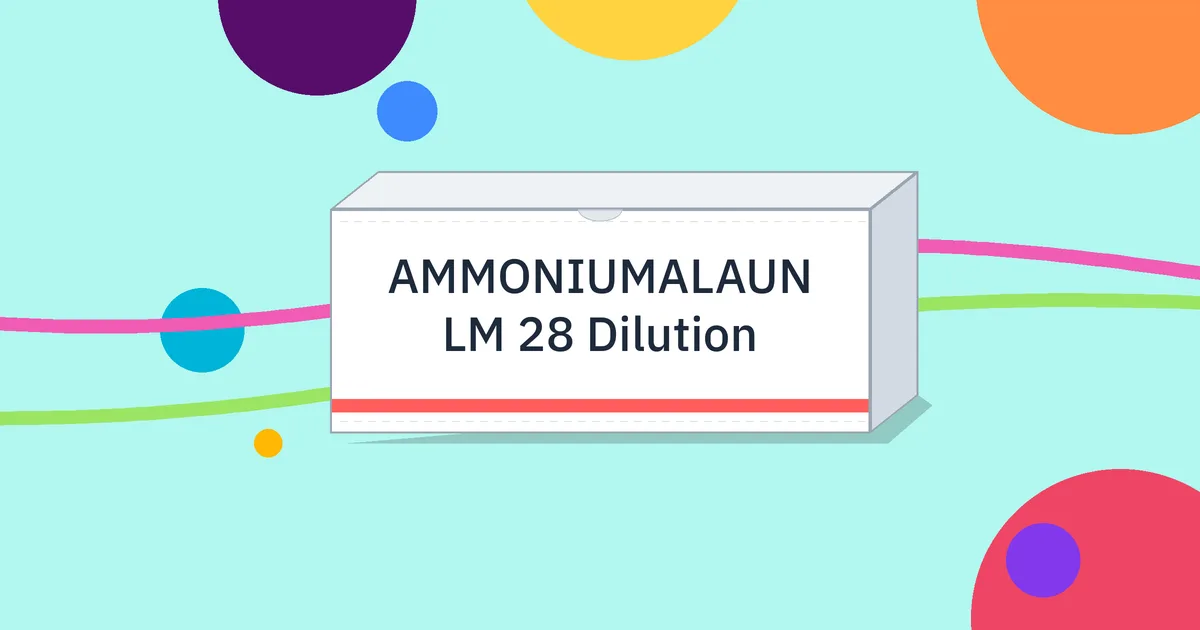 Symbolbild: Packung mit der Aufschrift AMMONIUMALAUN LM 28 Dilution (PZN 13324856) – Verfügbarkeit und Bezug in Apotheken in Frankfurt am Main