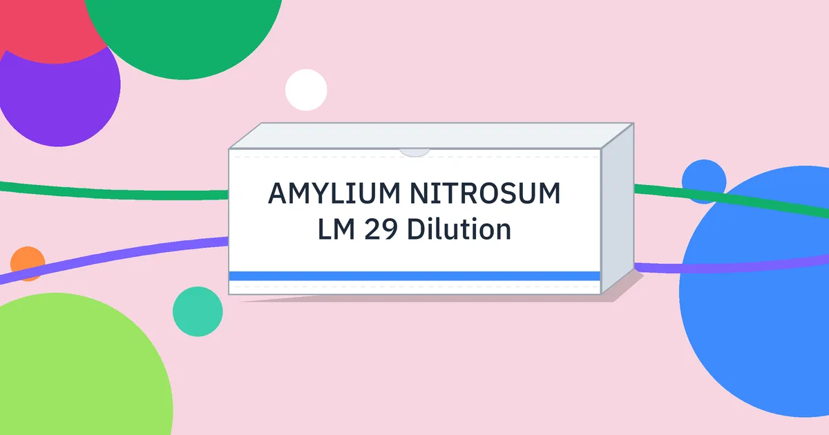 Symbolbild: Packung mit der Aufschrift AMYLIUM NITROSUM LM 29 Dilution (PZN 13326714) – Verfügbarkeit und Bezug in Apotheken in Frankfurt am Main